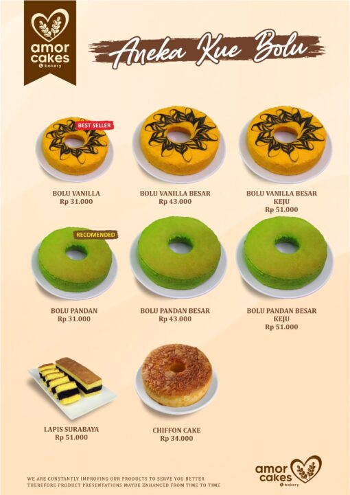 Daftar Harga Bolu Pisang, Brownies dan Dessert Box | Amorcakes & Bakery